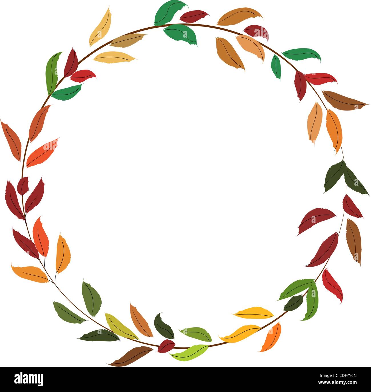 Abstract circle made from colorful autumn season leaves. Vector Stock ...