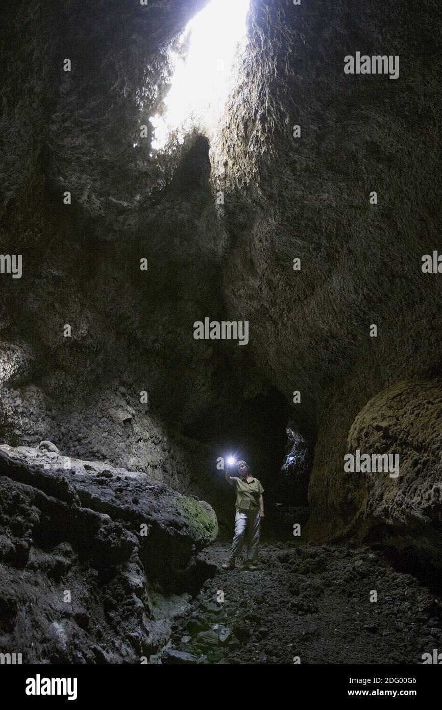 Vulcanic lava cavern, canary Islands Stock Photo - Alamy