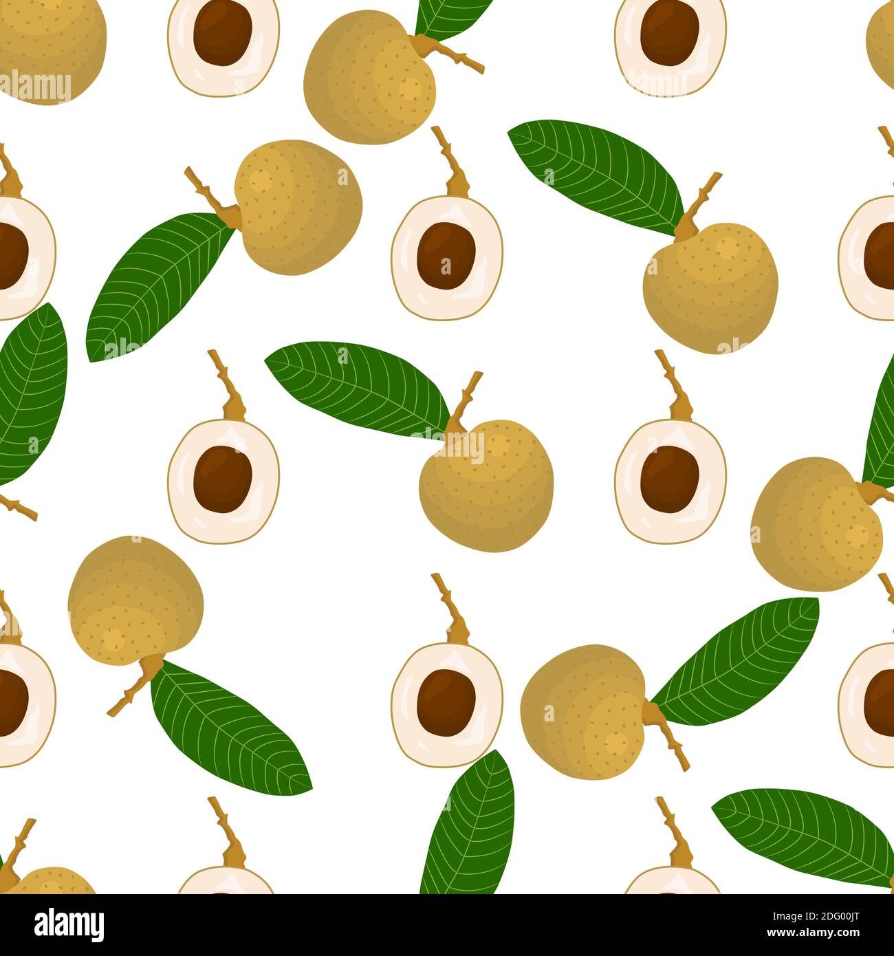 Illustration on theme big colored seamless longan, bright fruit pattern ...
