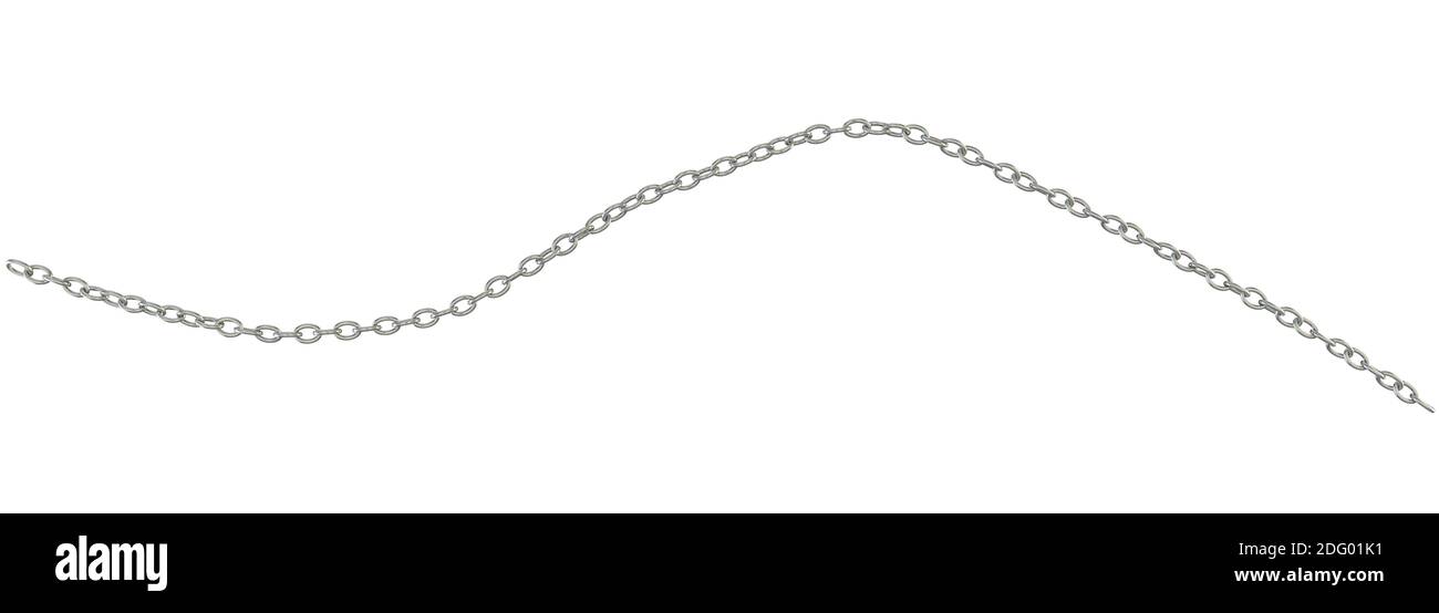 Silver long chain. White isolated background. 3D render Stock Photo - Alamy