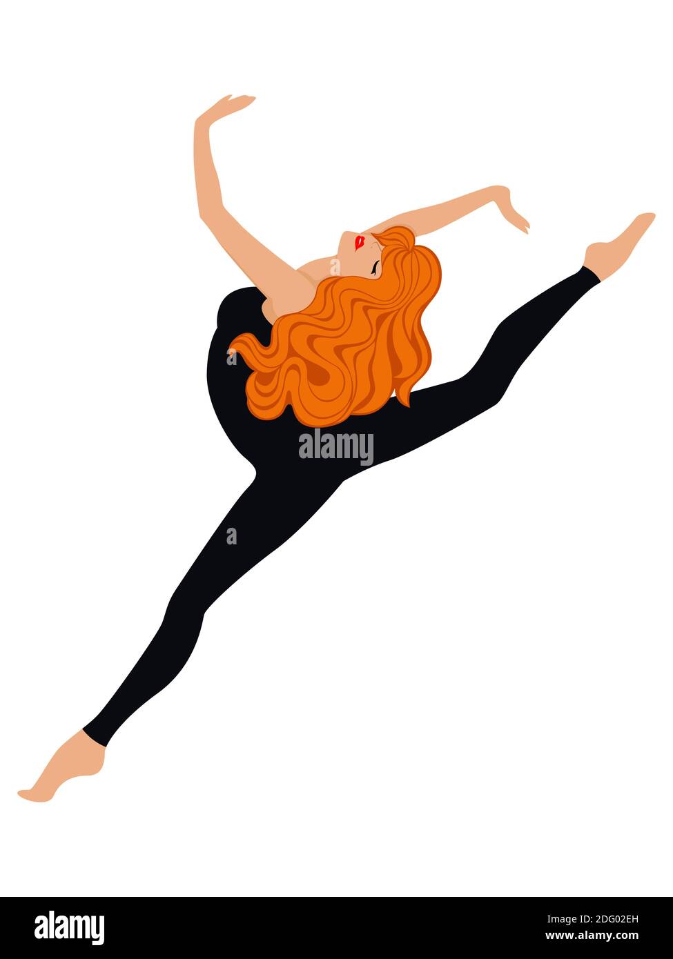 Posing woman in black Stock Vector Images - Alamy