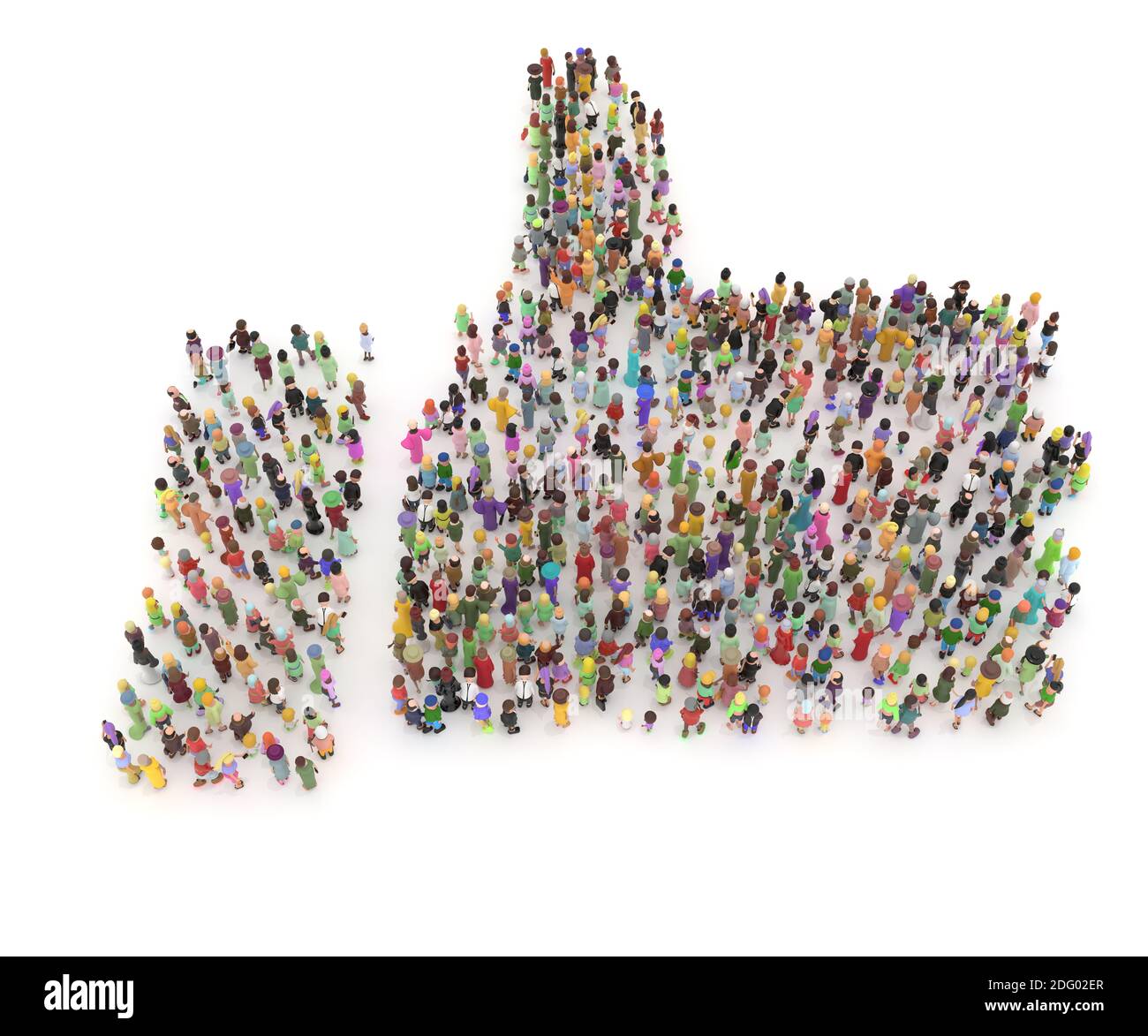 Large crowd of people in a shape of hands. Close up view of young ...