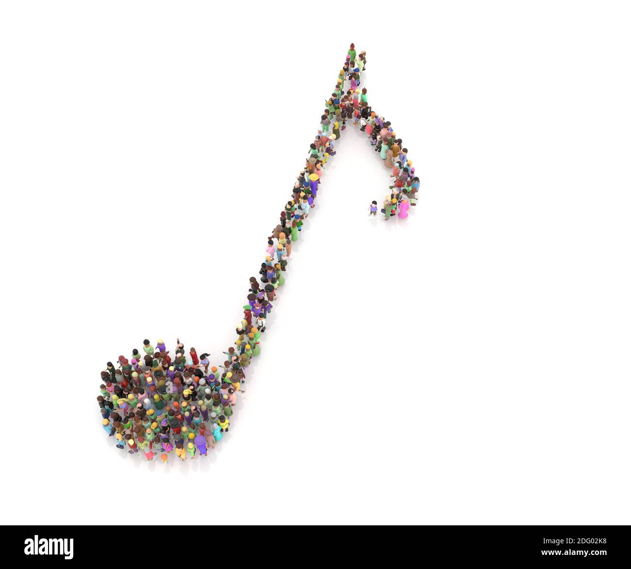 large crowd of people undraw in musical shape, 3d rendering Stock Photo ...