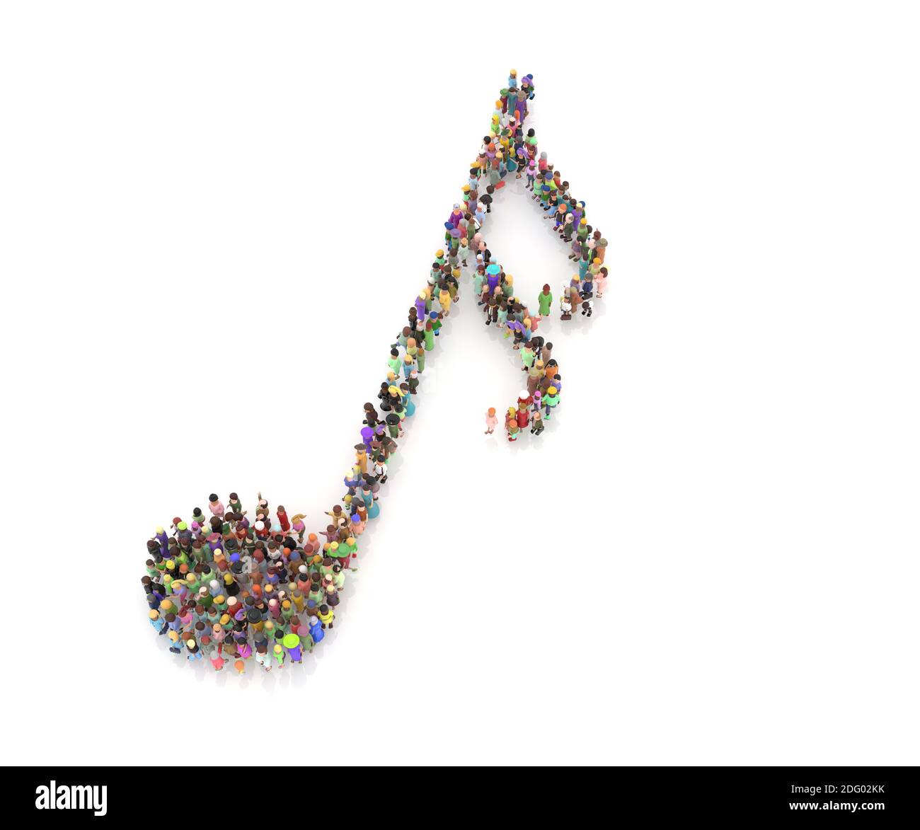 large crowd of people undraw in musical shape, 3d rendering Stock Photo ...
