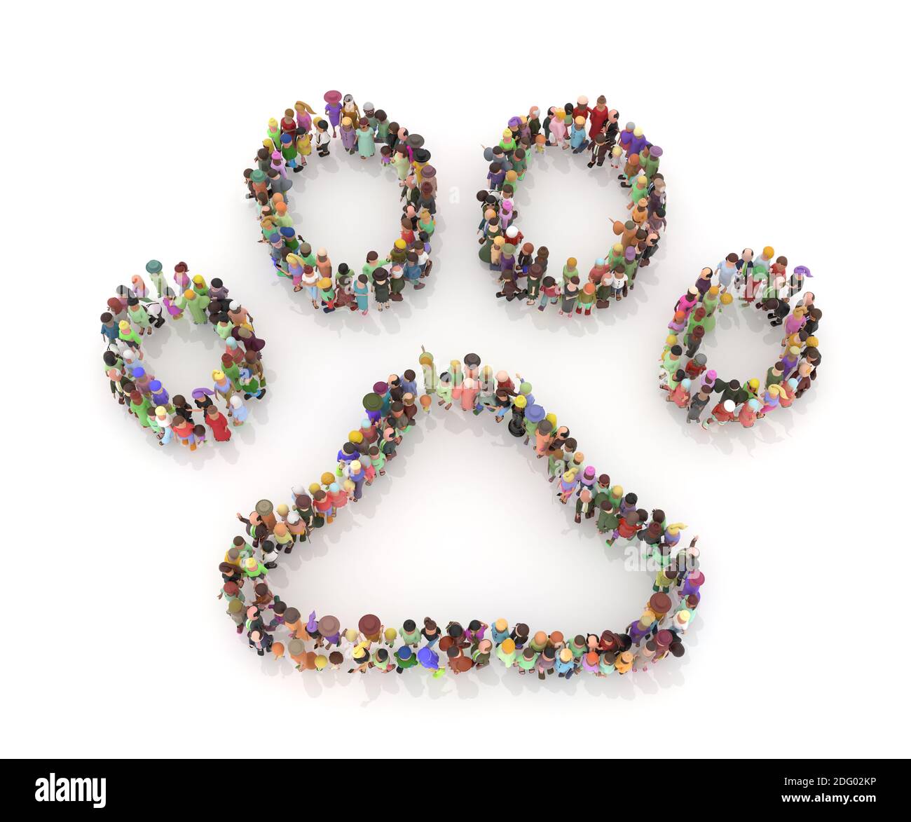 Large crowd of people in a shape of hands. Close up view of young ...