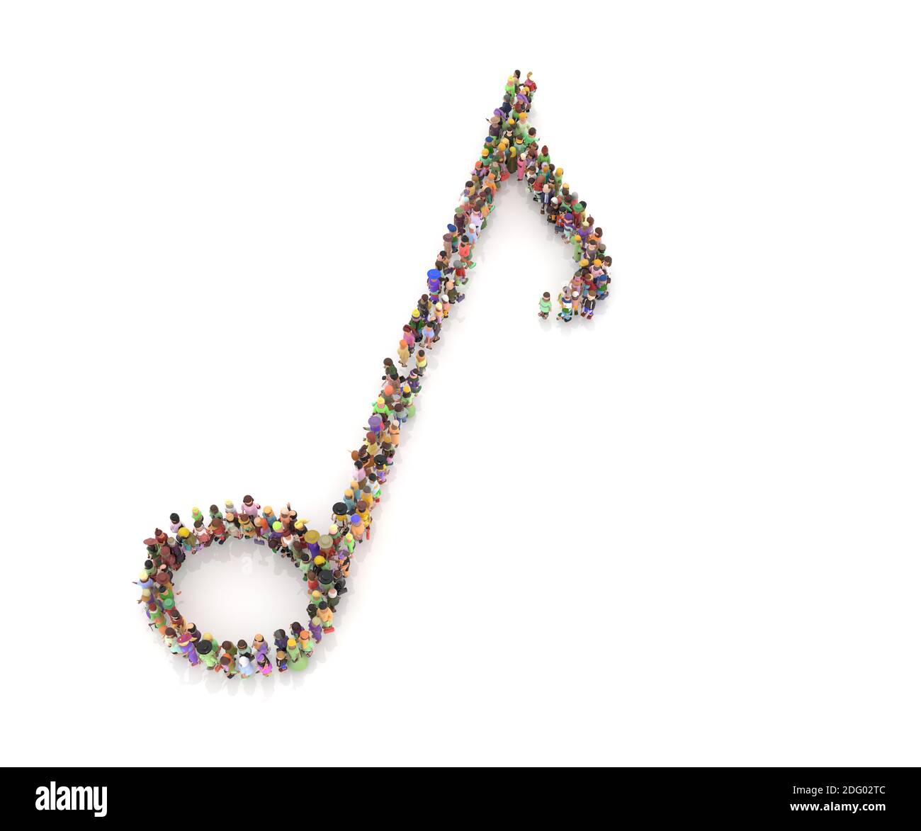 large crowd of people undraw in musical shape, 3d rendering Stock Photo ...