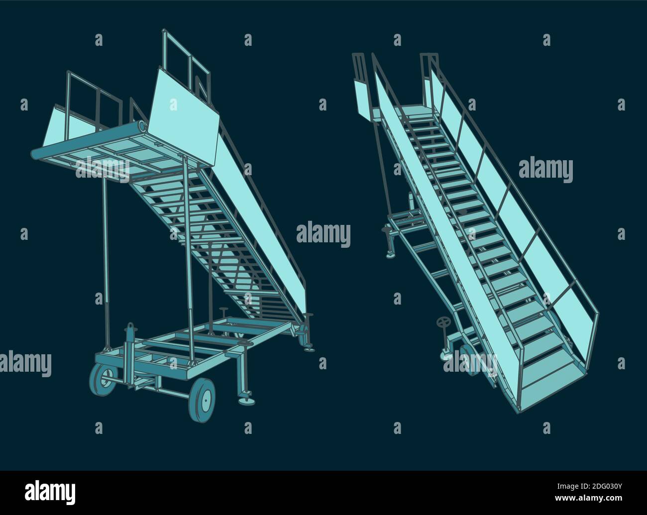 Stylized vector illustration of airplane ladder cartoon illustrations ...