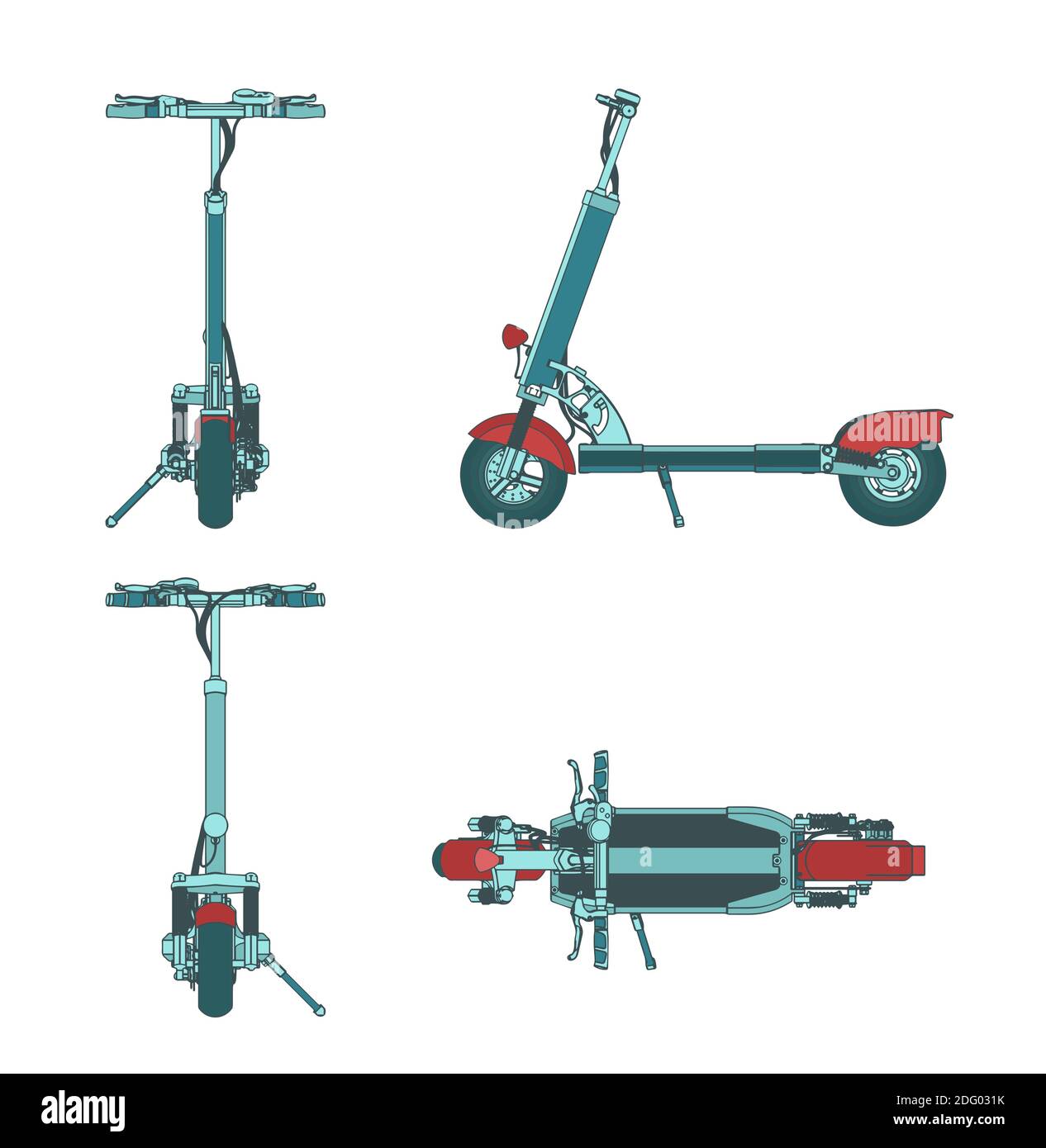 Stylized vector cartoon illustration of color drawings of an electric ...