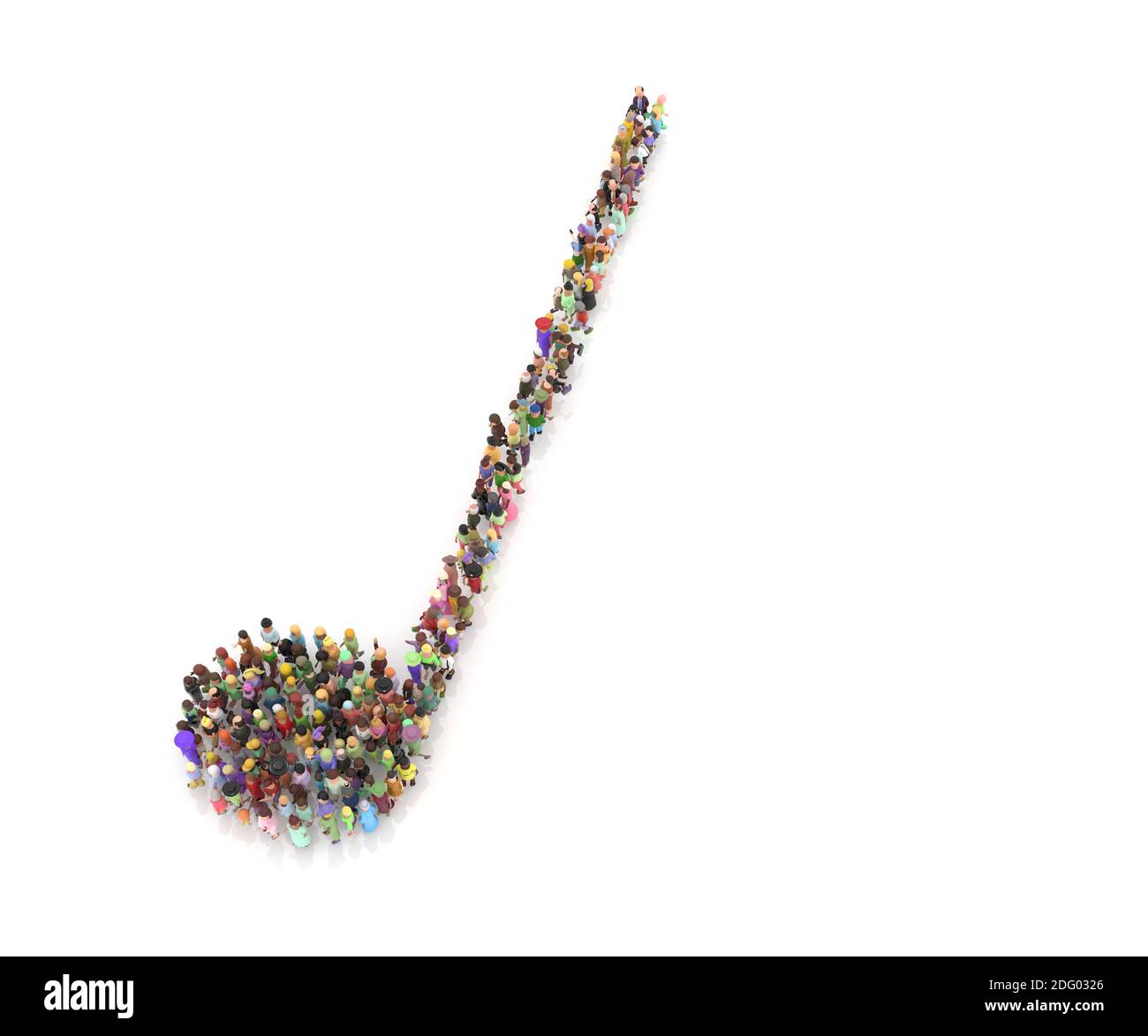 large crowd of people undraw in musical shape, 3d rendering Stock Photo ...