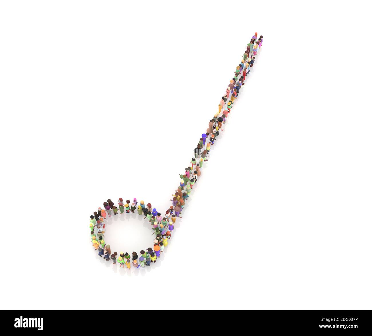 large crowd of people undraw in musical shape, 3d rendering Stock Photo ...