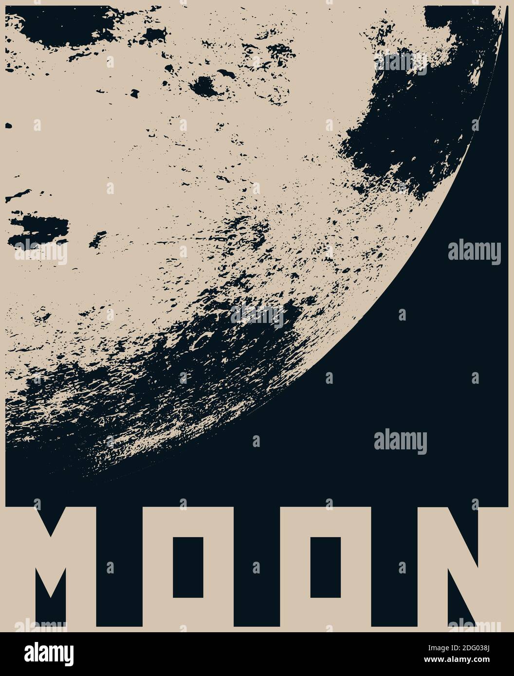 Stylized vector illustration of the orbit of the moon close-up Stock ...