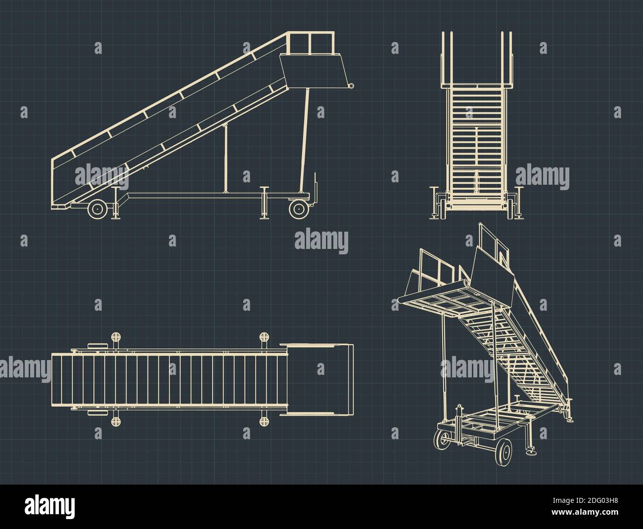 Stylized vector illustration of airplane ladder drawings Stock Vector ...