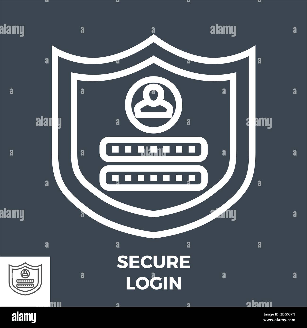 Secure Login Line Icon Stock Vector Image & Art - Alamy