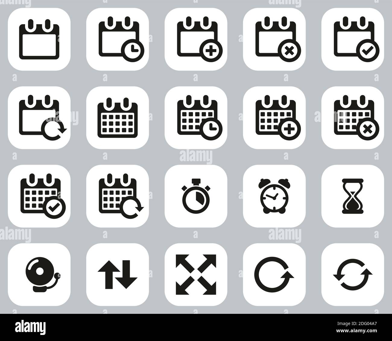 Time Or Schedule Icons Black & White Flat Design Set Big Stock Vector Image & Art - Alamy