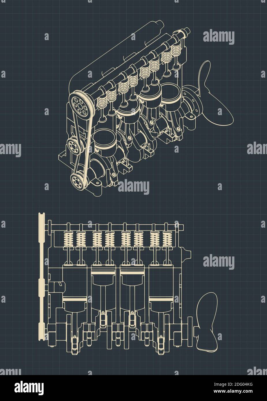 Car engine cutaway Stock Vector Images - Alamy