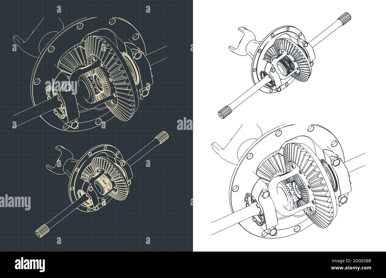 Differential gearbox Stock Vector Images - Alamy