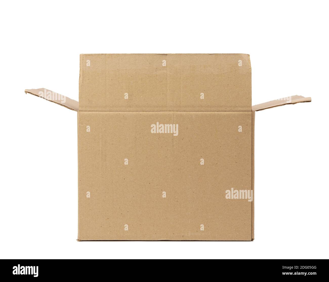 open cardboard rectangular box made of corrugated brown paper isolated ...