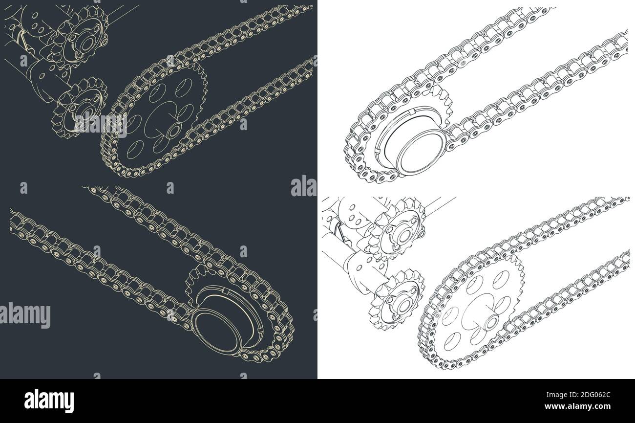 Vector Illustration of motorcycle mechanical chain transmission and ...