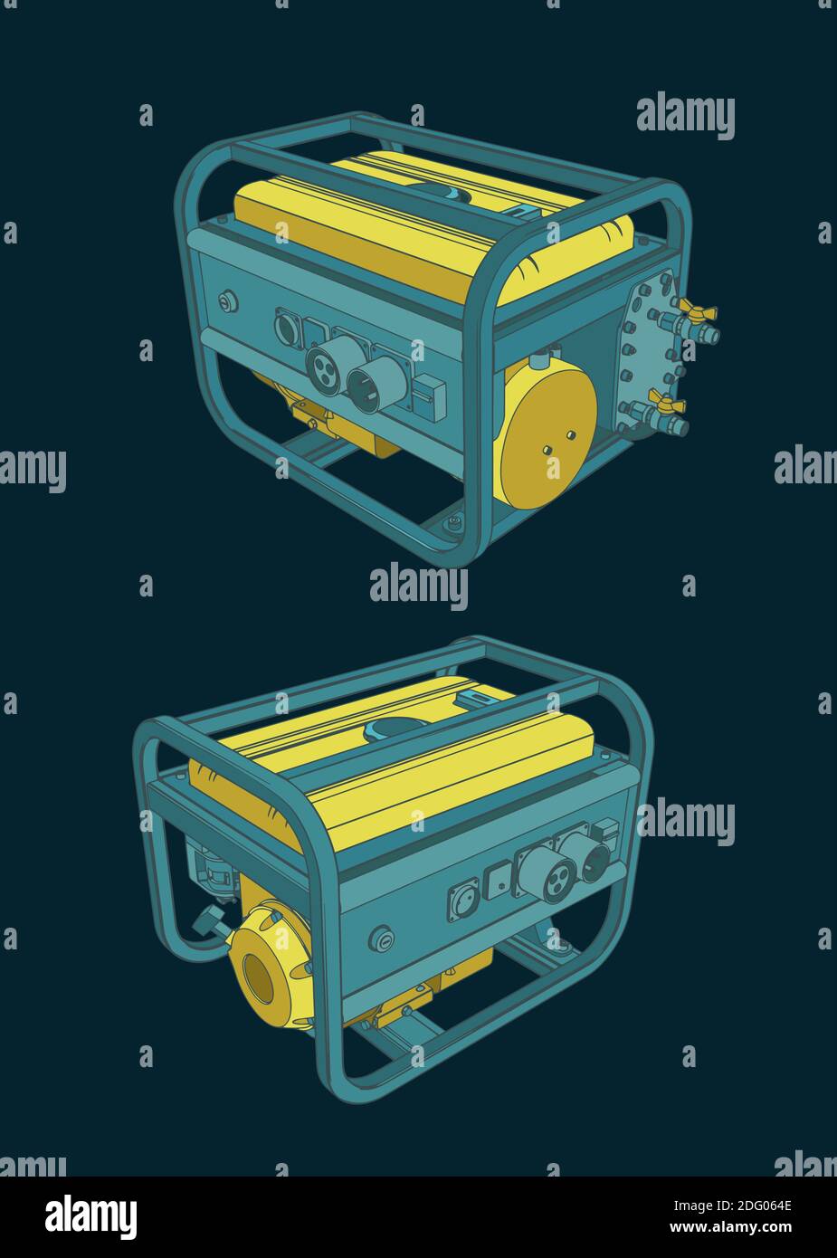 Stylized vector illustration of a portable generator Stock Vector Image ...