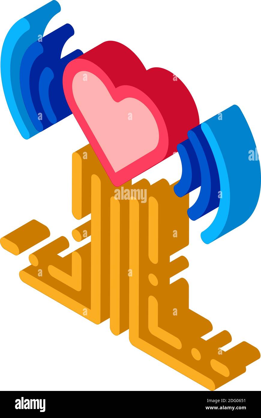 heart beat examination isometric icon vector illustration Stock Vector ...