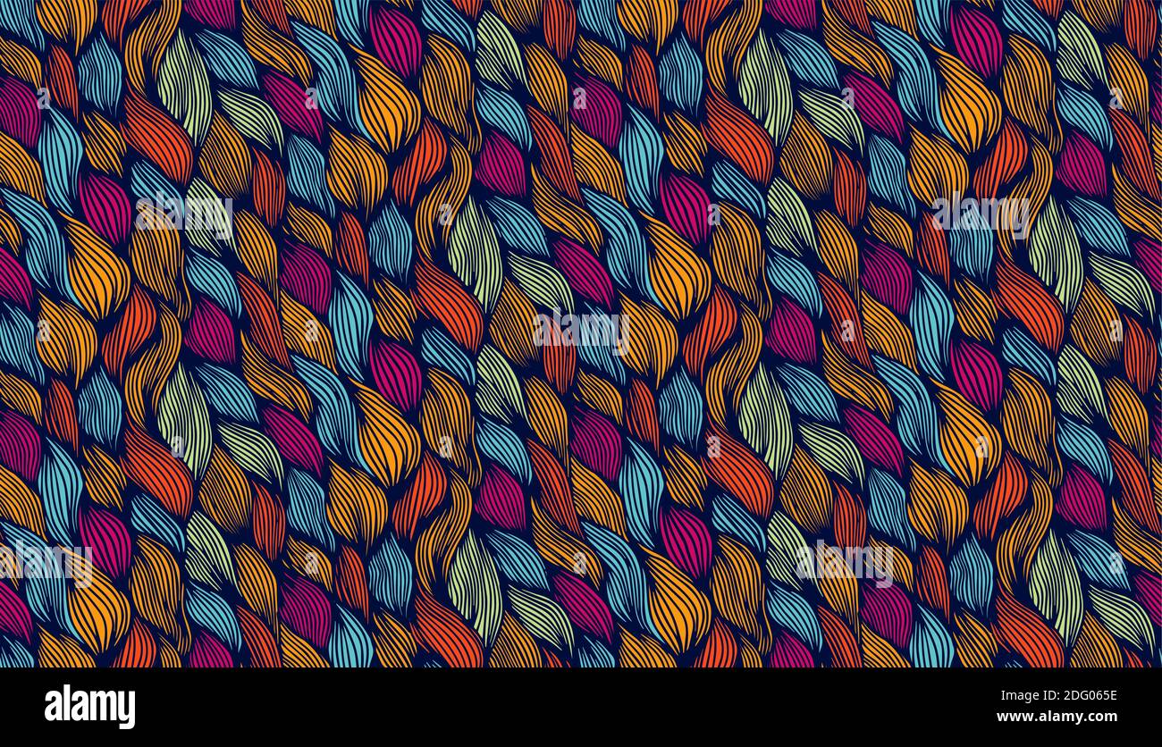 Wavy seamless vector pattern. Doodle hand drawn pattern seamless. Print ...