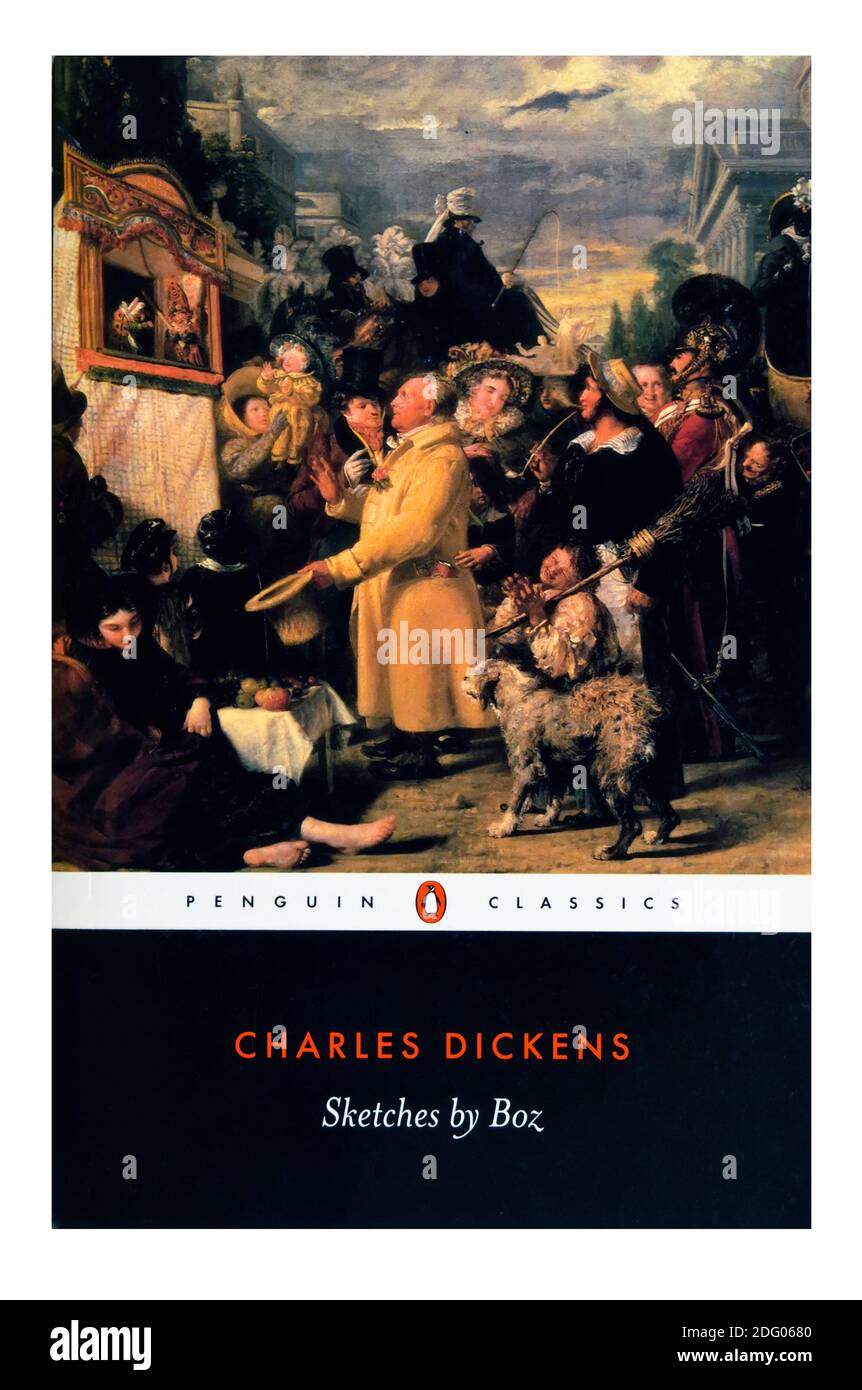 Book cover "Sketches by Boz" by Charles Dickens Stock Photo - Alamy
