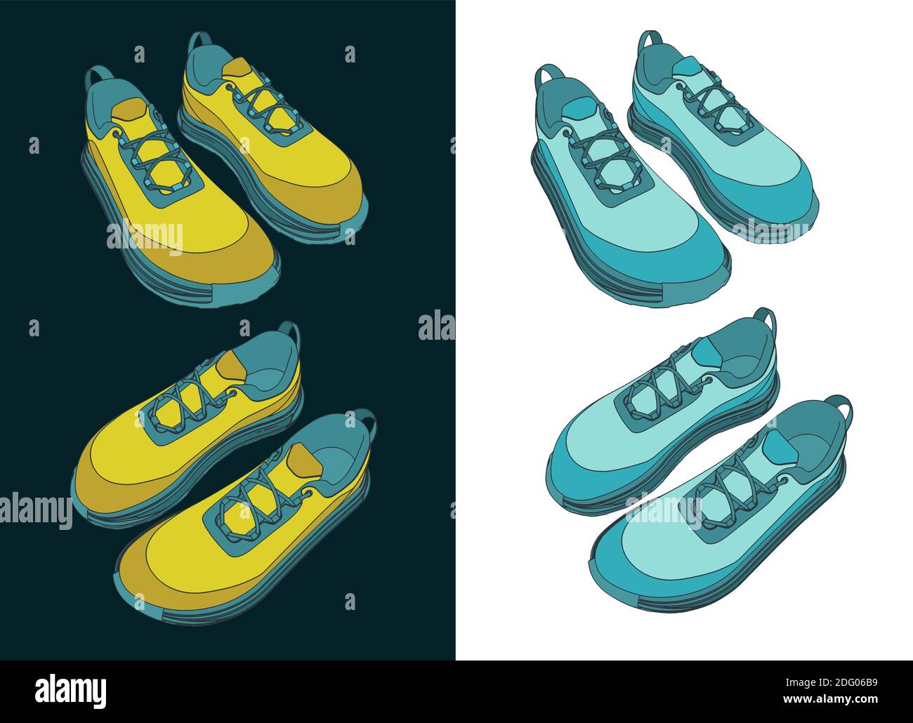 Stylized vector illustration of Sneakers drawings Stock Vector Image ...