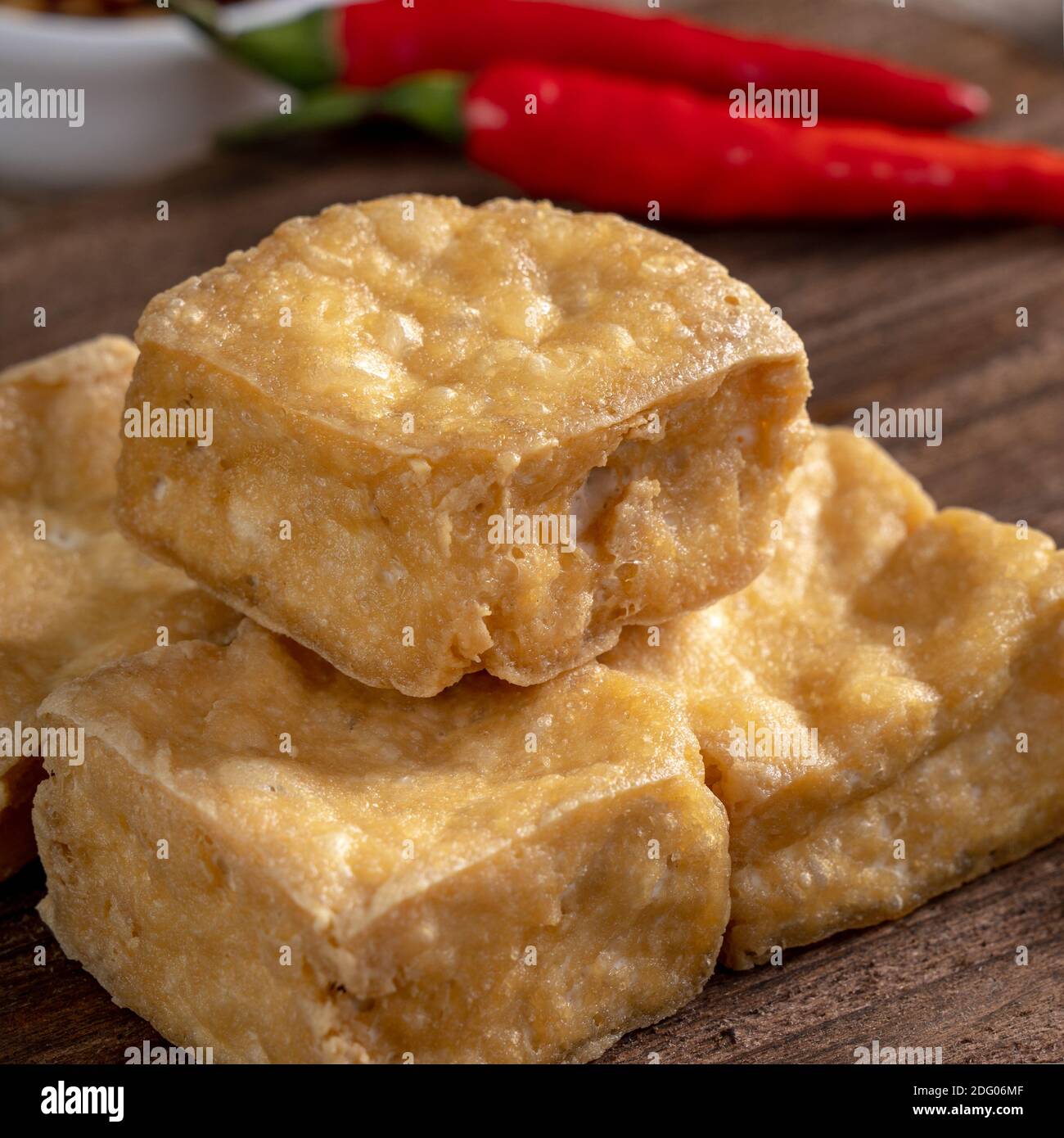 Deep fried stinky tofu, fermented bean curd with pickled cabbage ...