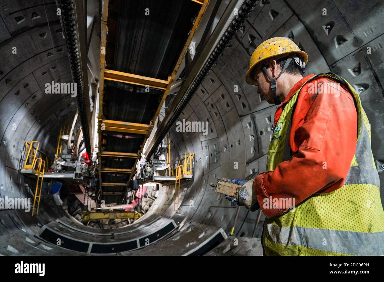 Suzhou, China's Jiangsu Province. 7th Dec, 2020. An engineer conducts ...