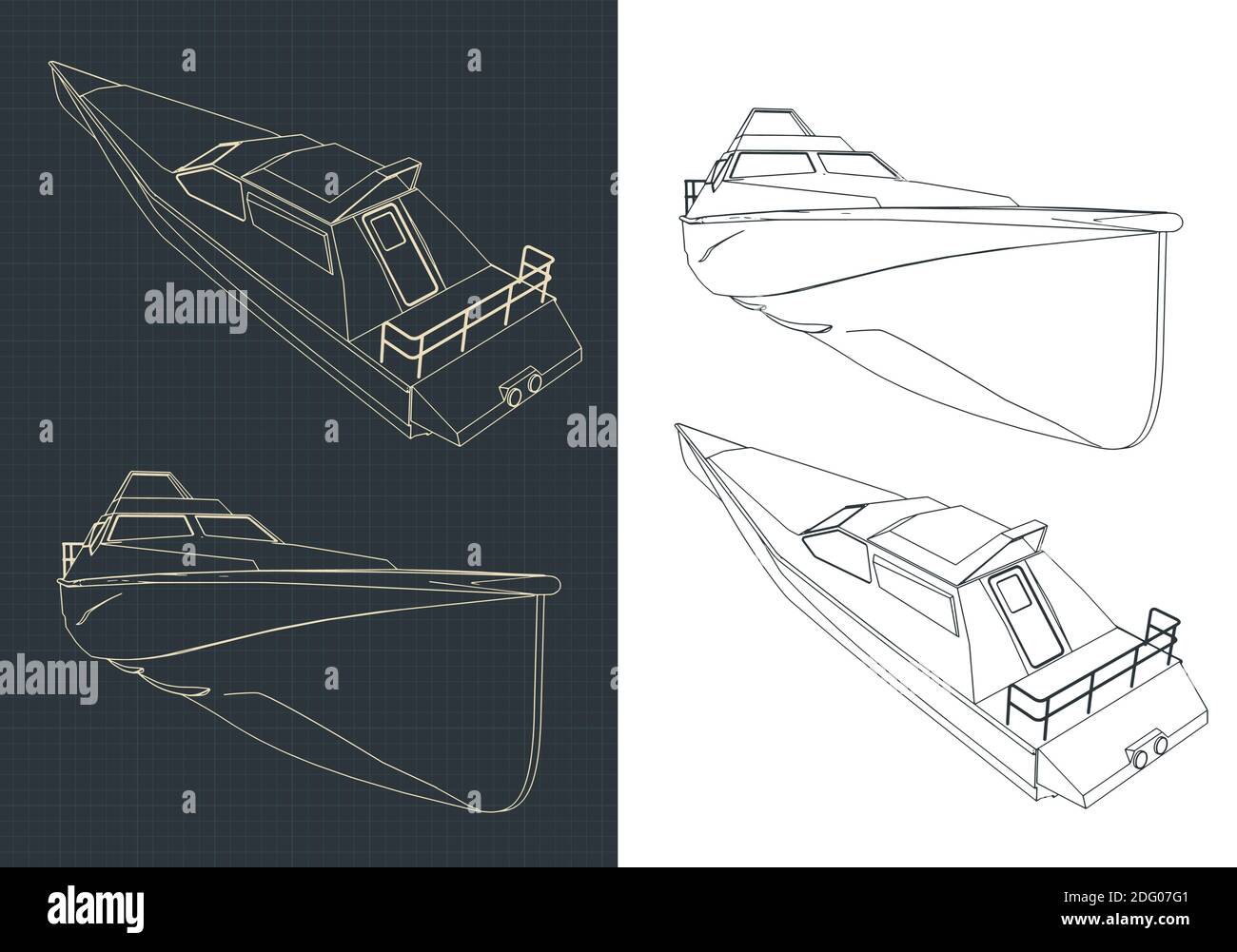 Stylized vector illustration high speed boat drawings Stock Vector ...