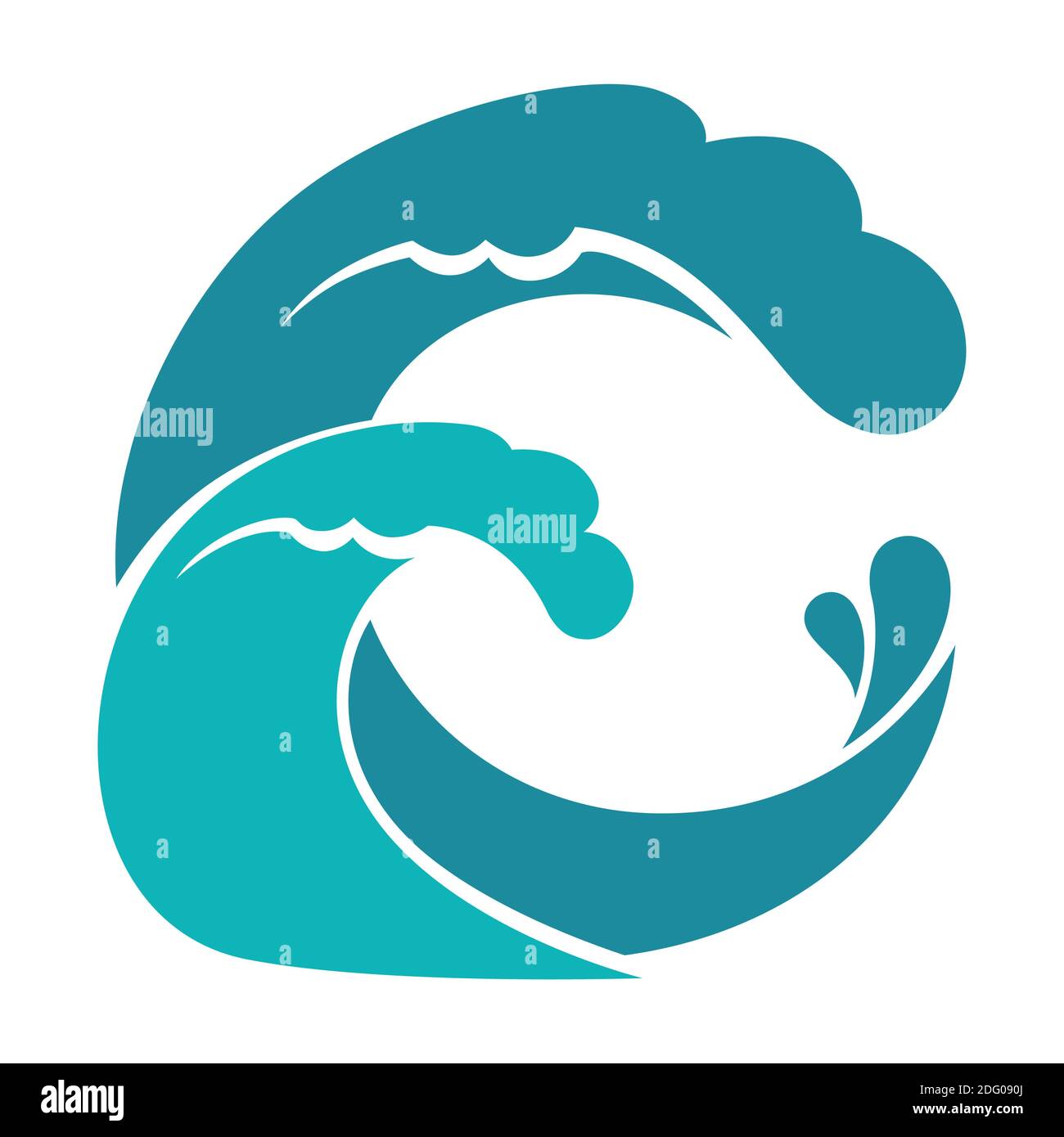 Sea or ocean wave in circle, water splashes vector Stock Vector Image ...
