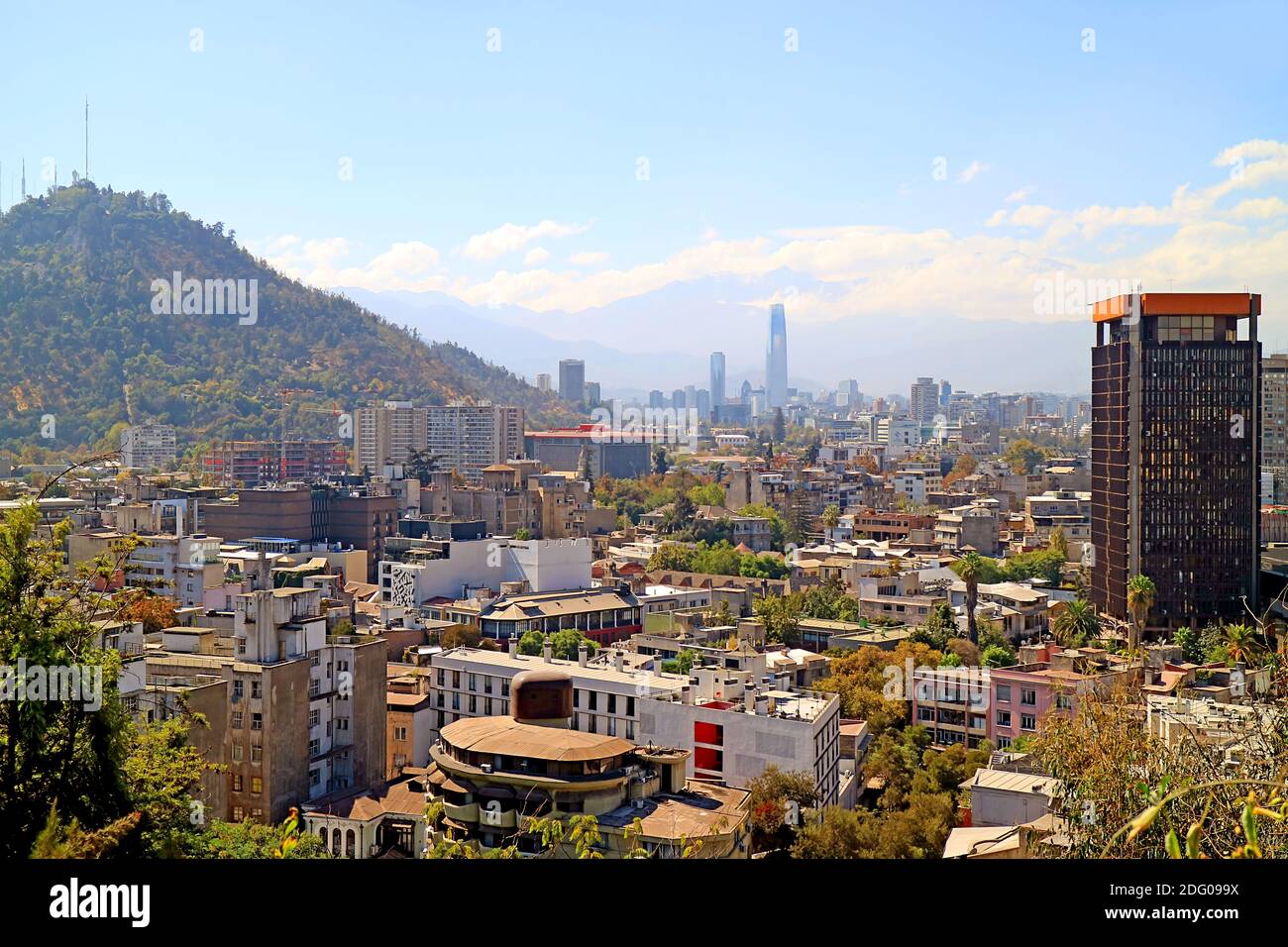 Scenic Cityscape of Santiago, the Capital City of Chile with Cerro San ...