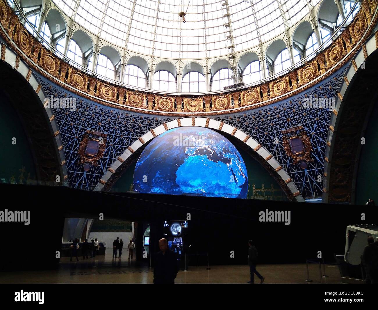 Moscow, Russia - August 30, 2019: Space pavilion Cosmos at VDNH. Modern ...