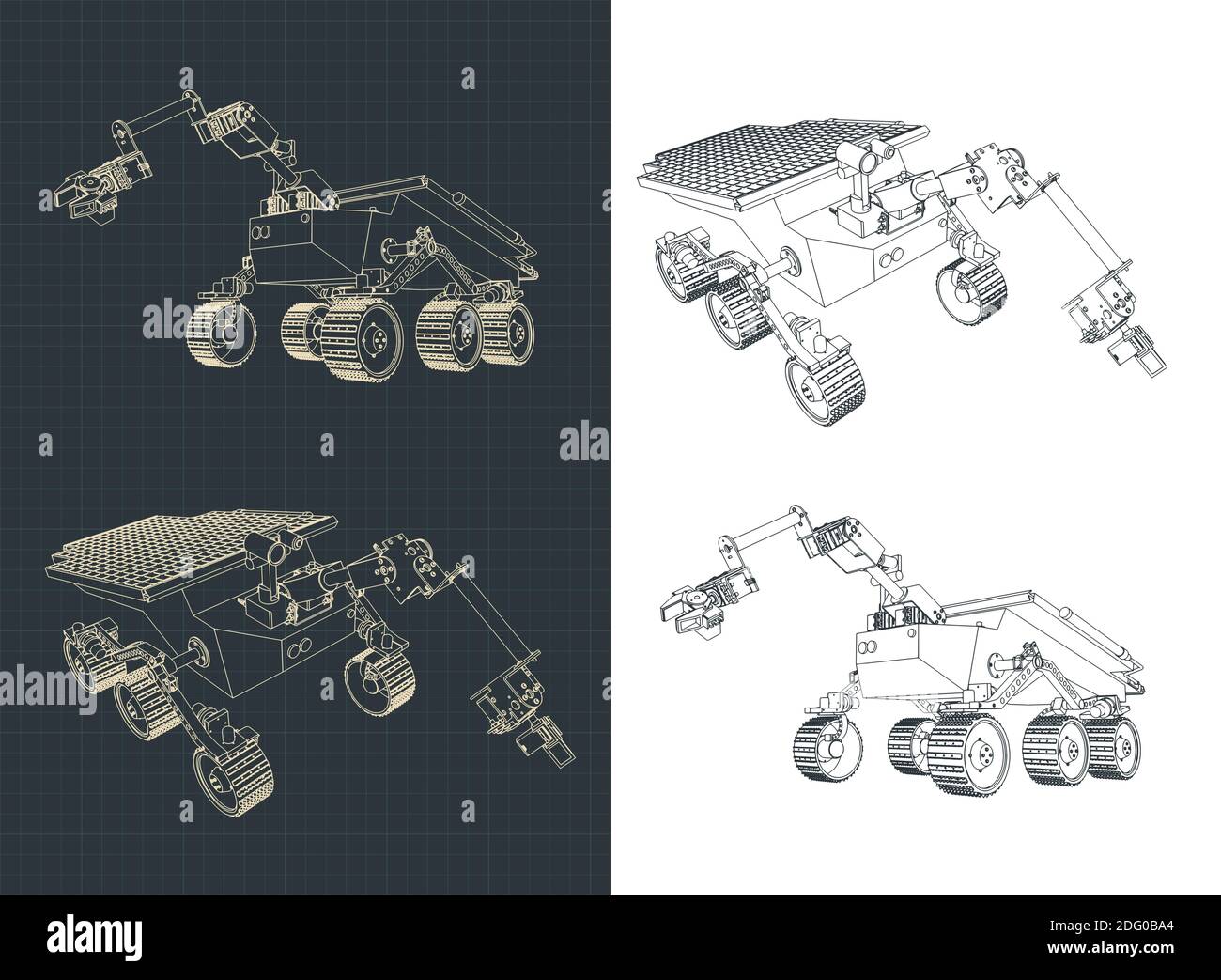 Stylized vector illustration of a mars rover drawings Stock Vector ...