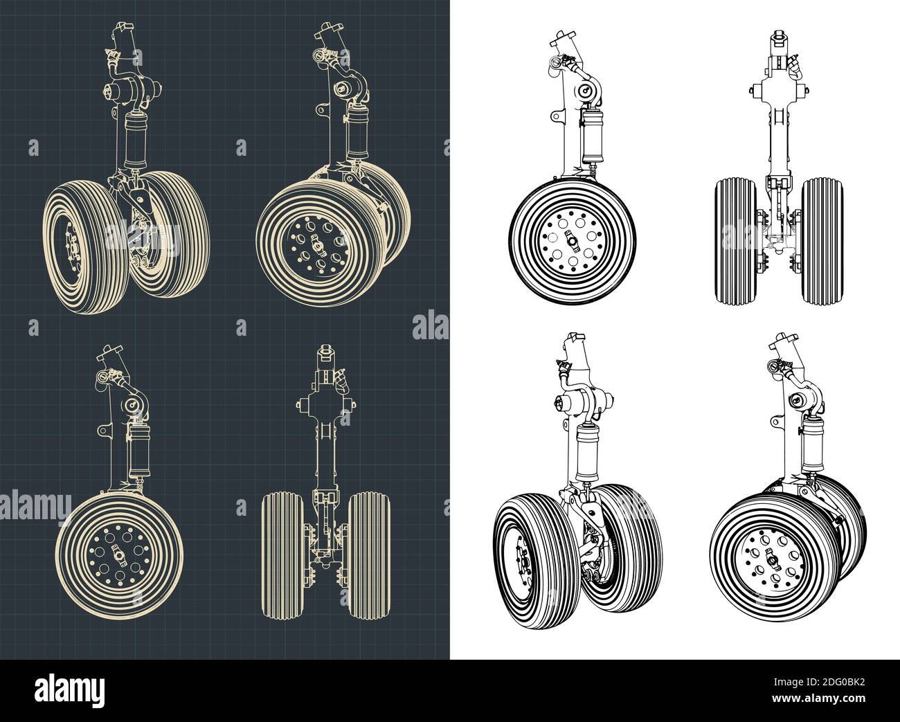 Front wheel of an aircraft Stock Vector Images - Alamy
