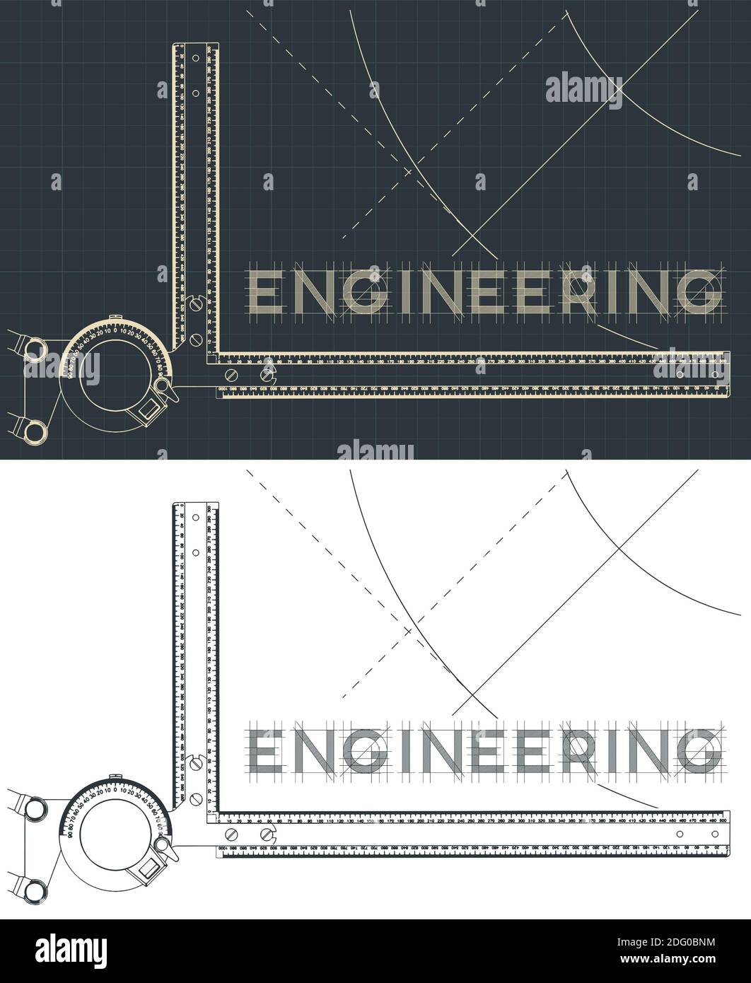 Stylized vector illustration on the topic of engineering and design ...