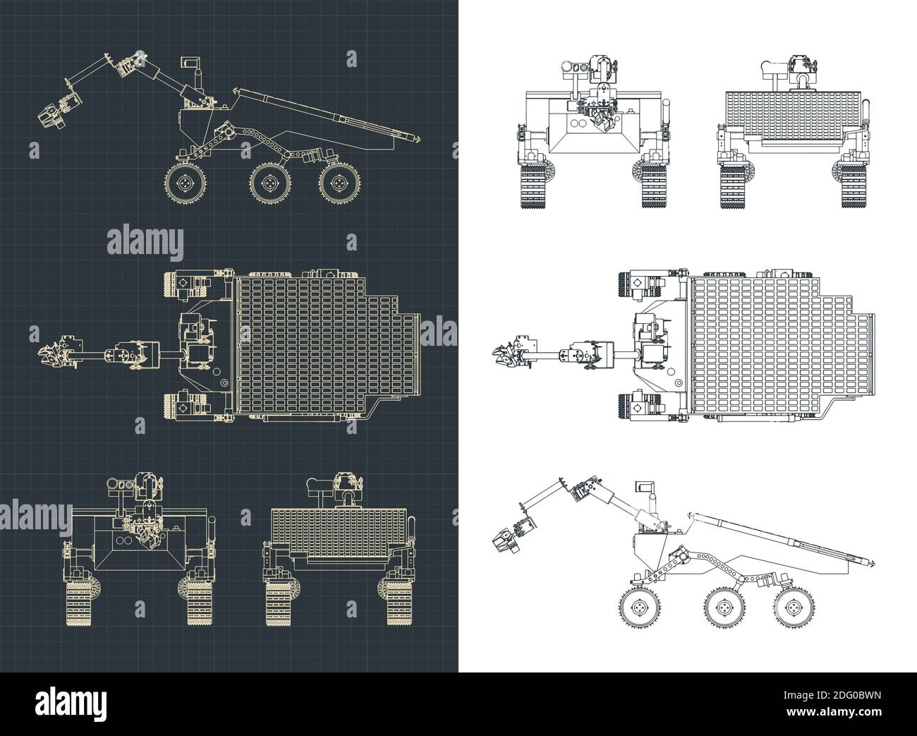 Stylized vector illustration of a mars rover drawings Stock Vector ...