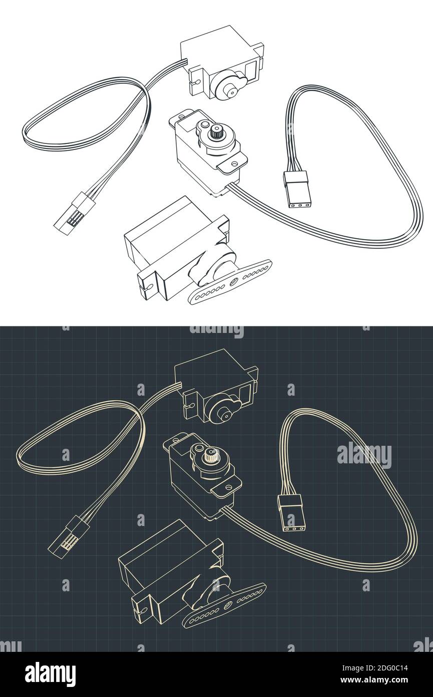 Stylized vector illustration of micro servos for education and robotics ...