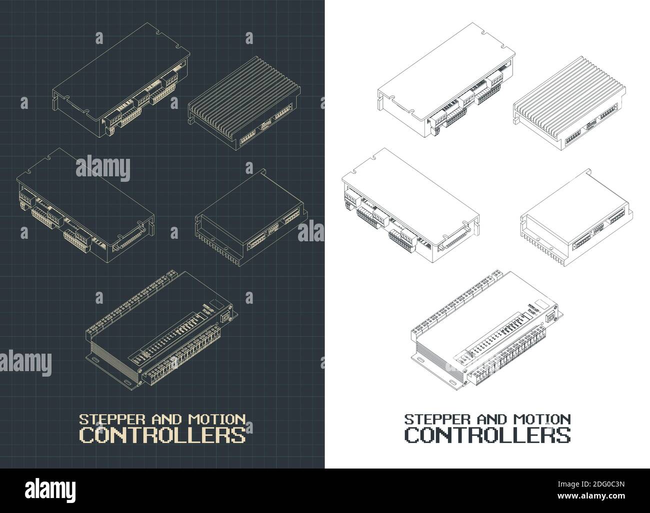 Stylized vector illustration on thame of Automated process control ...