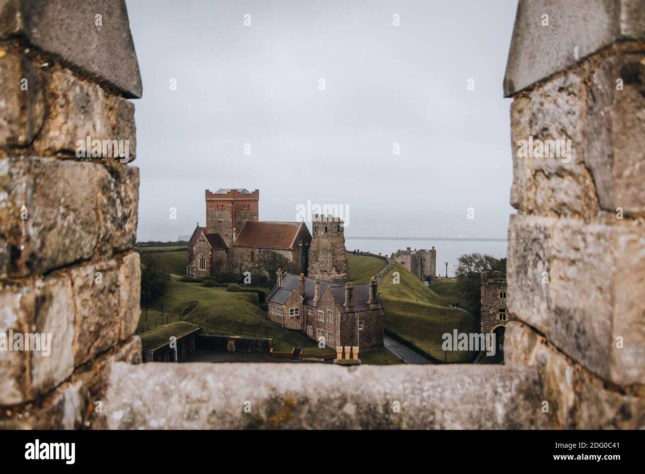 View from the top of Dover Castle tower Stock Photo - Alamy