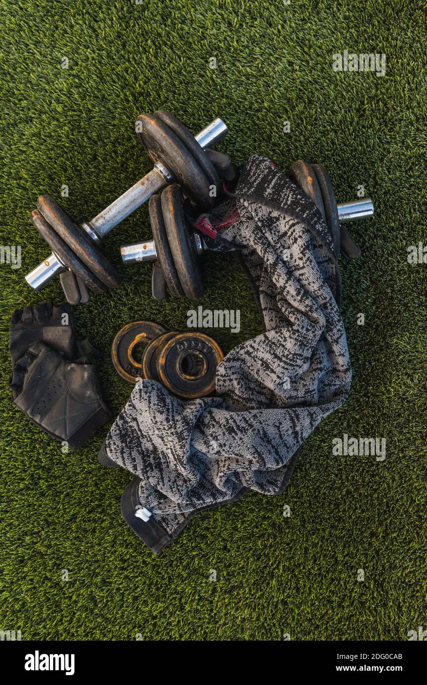 Old rusty gym in the garden on grass Stock Photo - Alamy