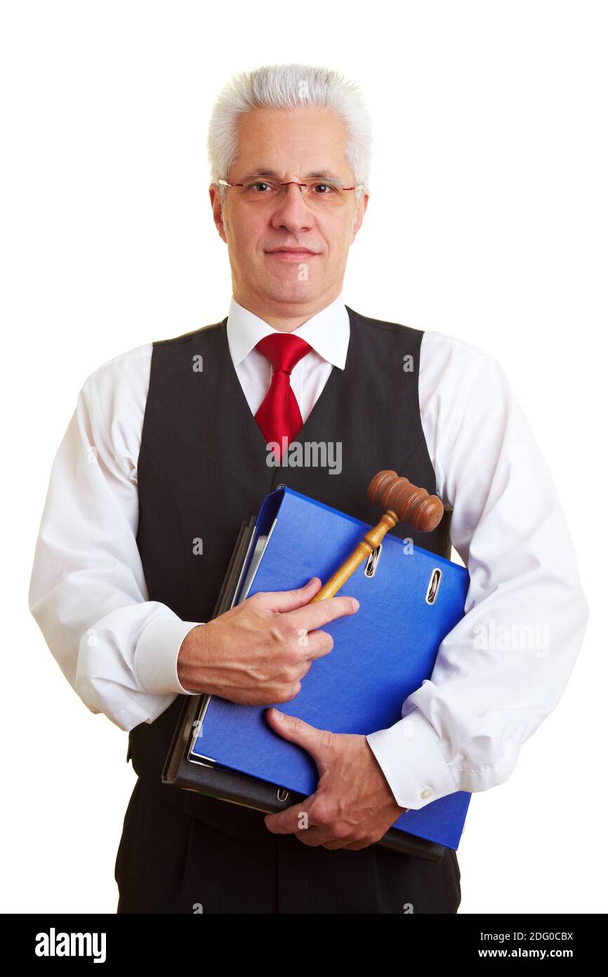 Judge with judge's hammer Stock Photo - Alamy