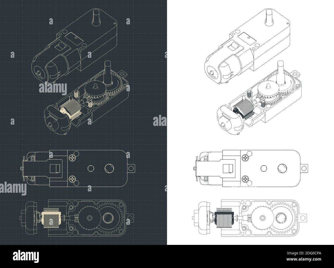 Stylized vector illustration on the theme of microelectronics. Geared ...