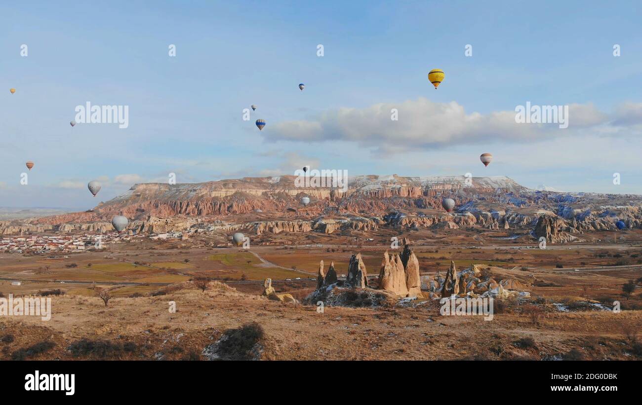 Beautiful Nature of Cappadocia on with balloons. Turkey Stock Photo - Alamy