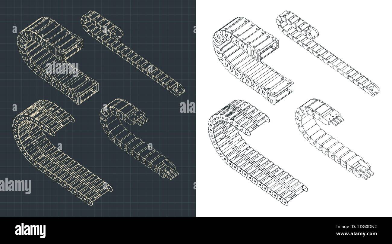 Stylized vector illustration of cable chains drawings mini set Stock ...
