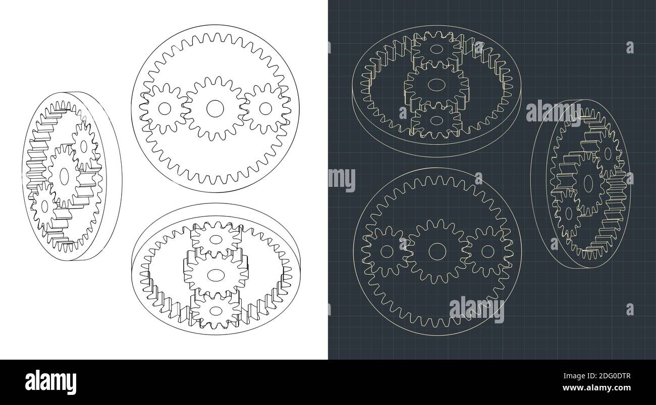 Stylized vector illustration of an Planetary Gears Drawings Stock ...