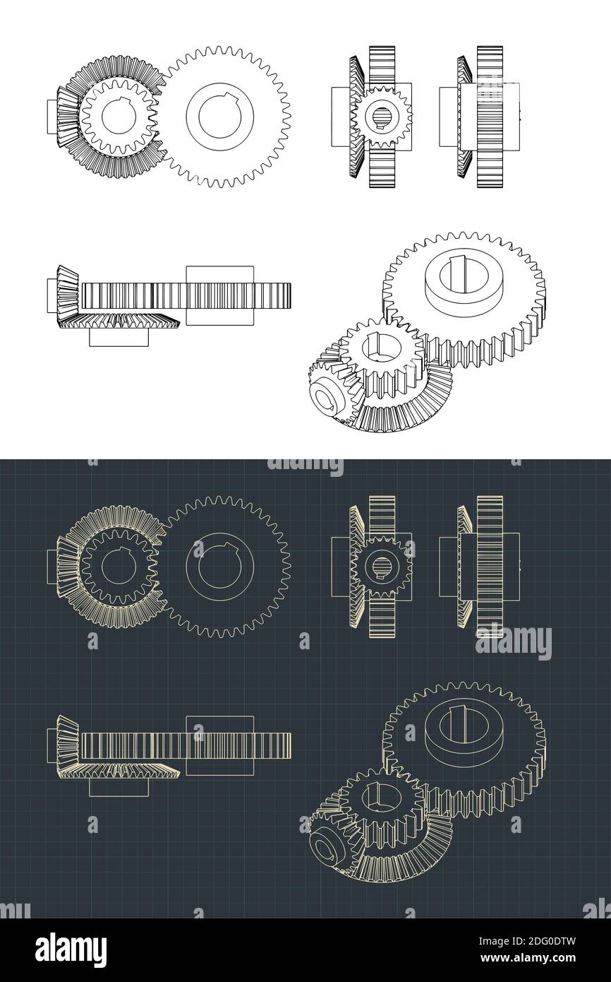 Stylized vector illustrations of different types of Gears Stock Vector ...