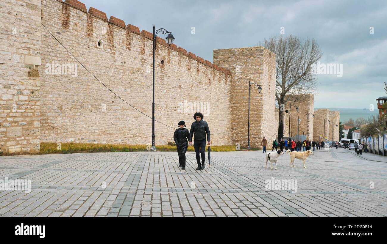 Istanbul, Turkey - January 8, 2020: The Walls of Salutation, Topkapi ...