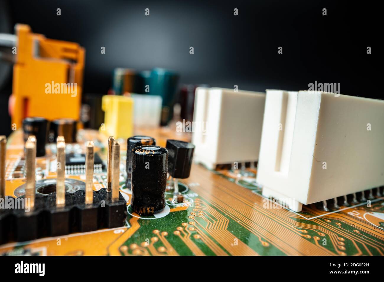 Macro photo of electronic components of a circuit board Stock Photo - Alamy