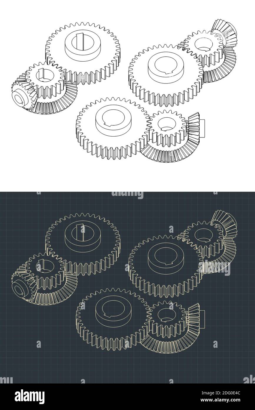 Stylized vector illustrations of different types of Gears Stock Vector ...